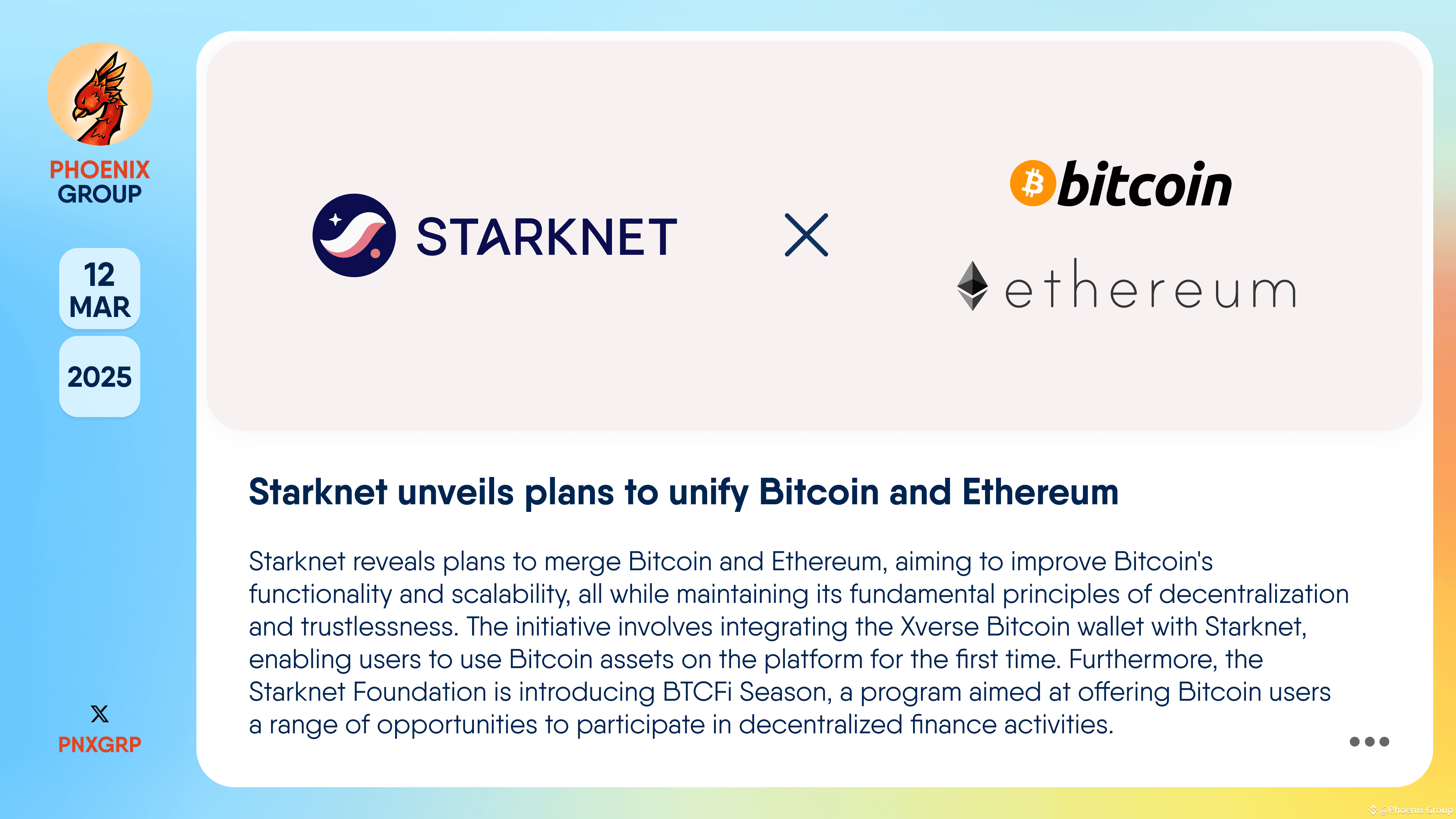Starknet unveils plans to unify Bitcoin and Ethereum #Stark | Phoenix Group on Binance Square