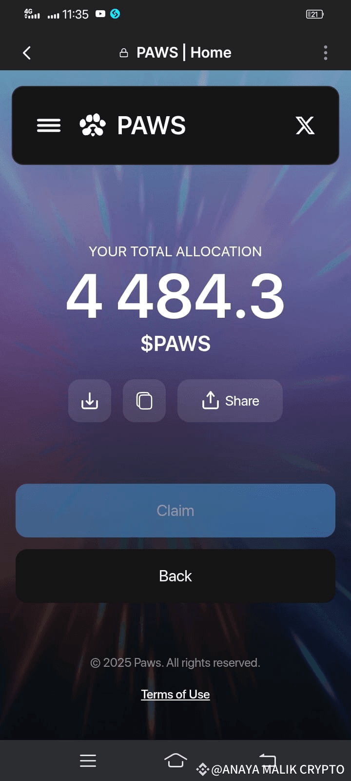 #PAWS #pawaslisting HOW MUCH YOU RECIVED PAWS TOKEN 1paws=0 | ANAYA ...