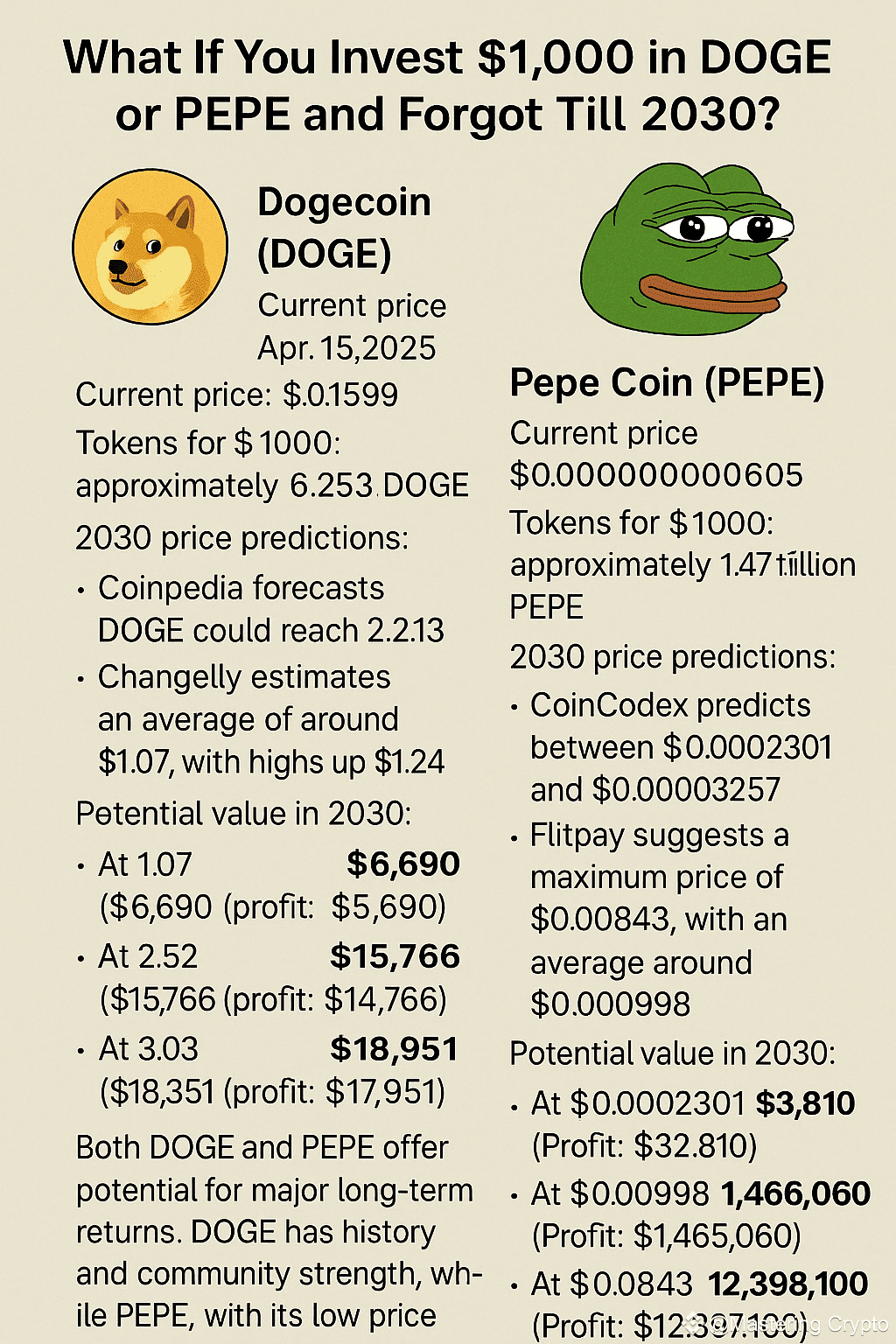 What If You Invest $1,000 in $DOGE or $PEPE and Forgot Till | Mastering ...