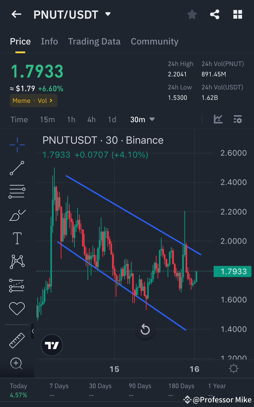 🚨 $PNUT /USDT ALERT: TIGHT CHANNEL FORMATION! 🚨 Current P | Professor Mike on Binance Square
