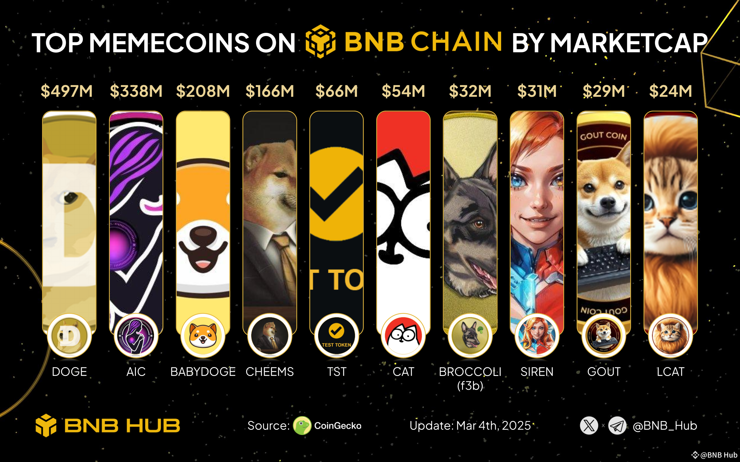 🔥 Top memecoins on #BNBChain with highest Marketcap 🚀 🚀 | BNB Hub on ...