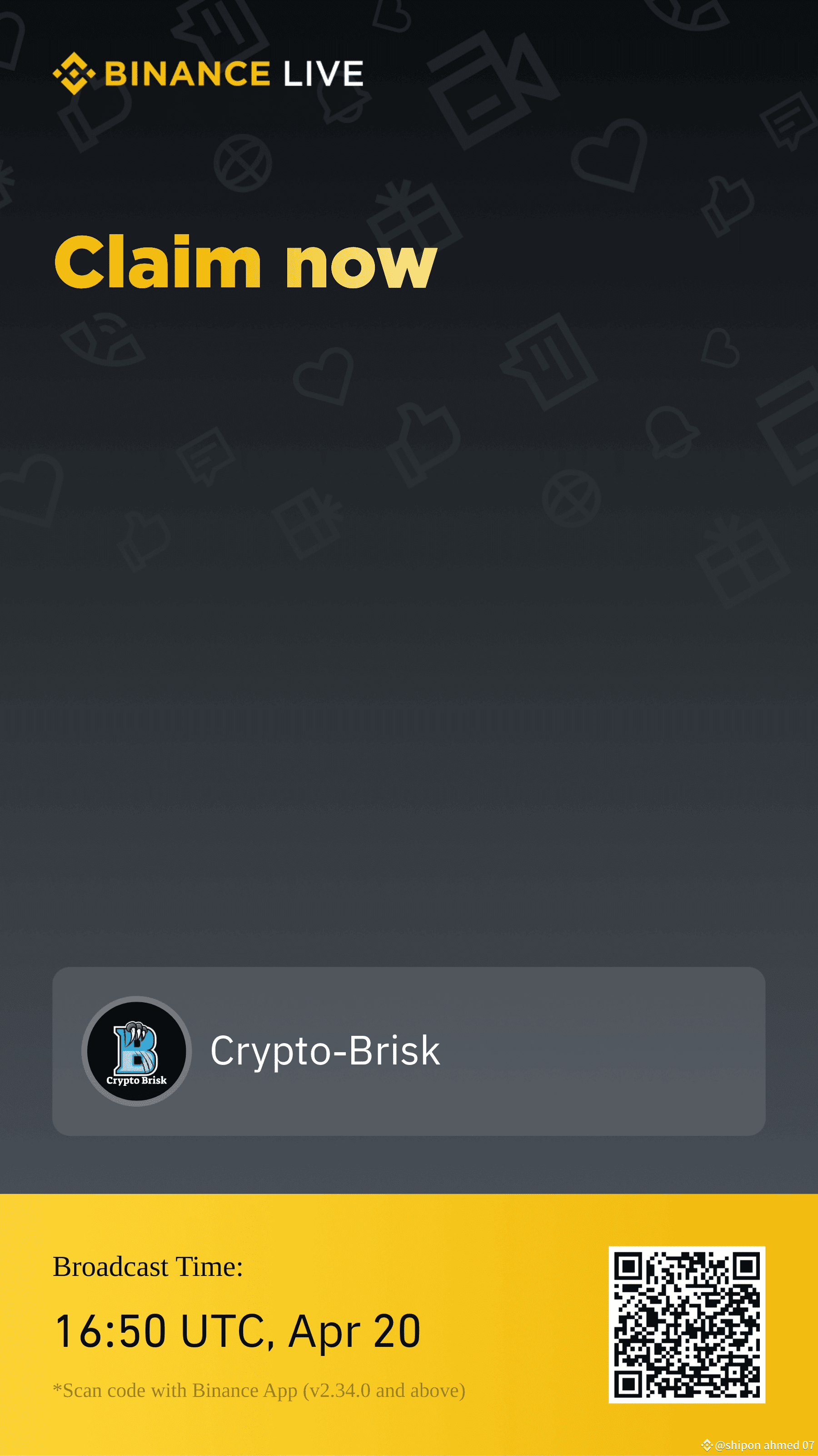 $BTC $BNB enjoy all friends [Watch live stream Claim now o | shipon ahmed 07 on Binance Square