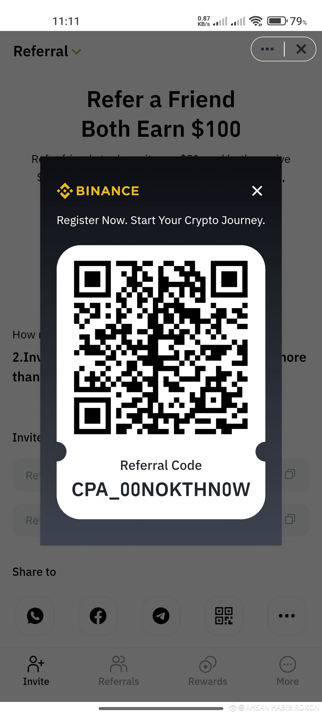 Both earn $100 dollar 💰💵💰 Please Scan this QR code . and | AHSAN HABIB ...