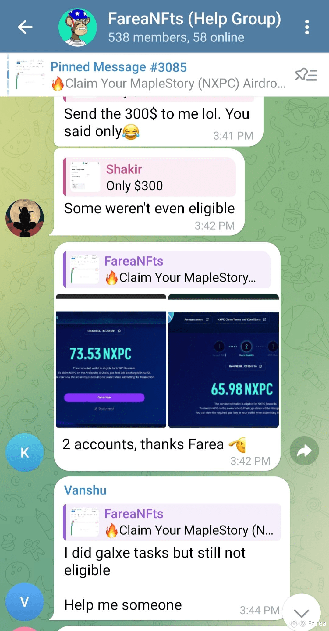 🔥MapleStory (NXPC) Airdrop Payment proof. Users made $65 t | Farea on ...
