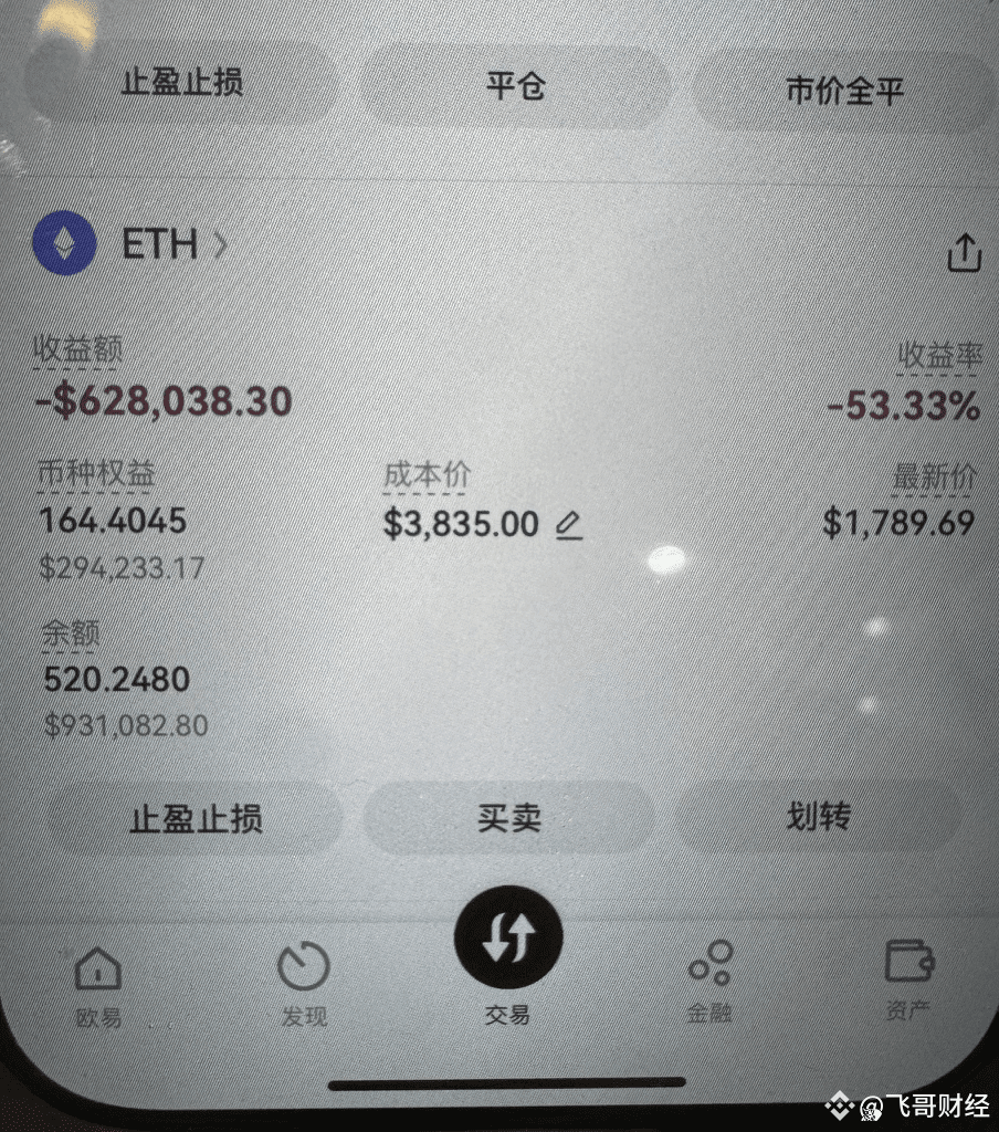 A friend of mine has all his ETH in spot at 3825 He wants to | Crypto飞哥 on Binance Square