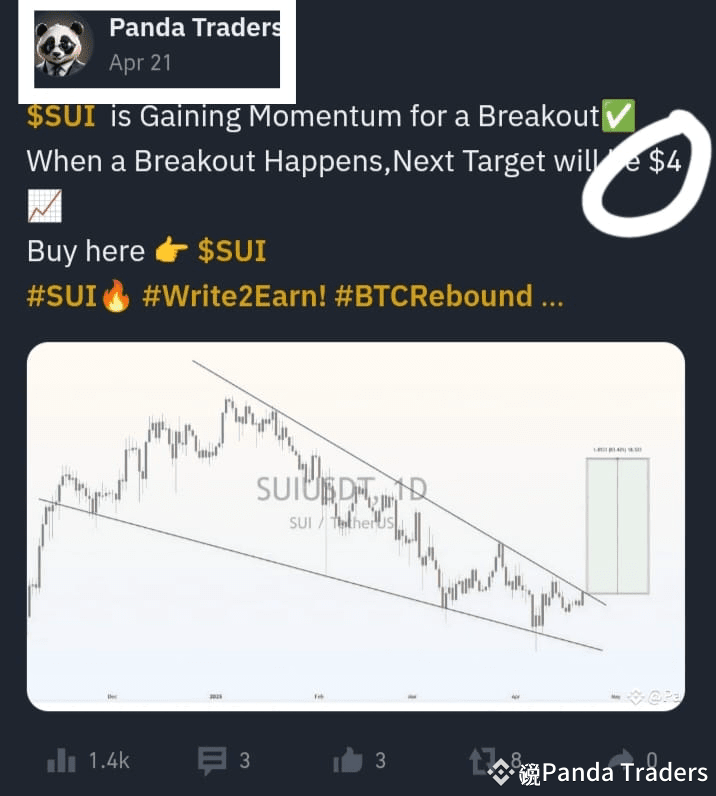 This is how many times Pandatraders told you guys about $SUI | Panda Traders on Binance Square