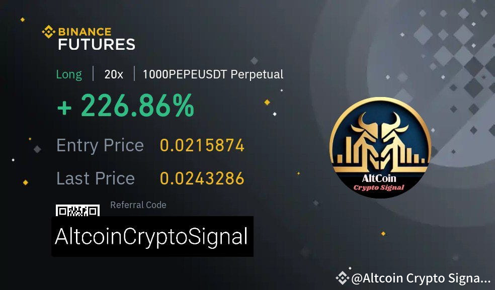 🟢 Long Signal 🟢RESULT #1000PEPE/USDT (PEPE) Entry : 0.0 | Altcoin Crypto Signal on Binance Square