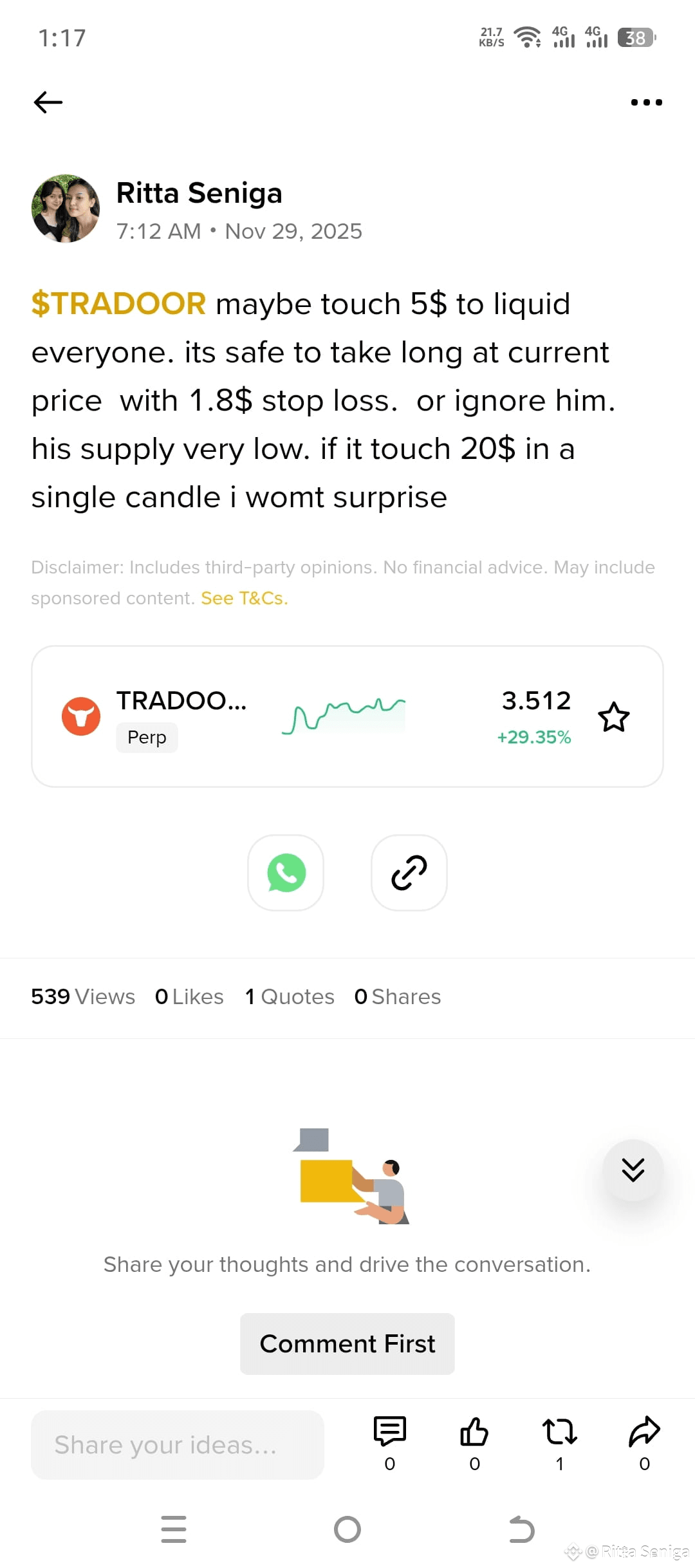 $TRADOOR i posted about him 19 hour ago. still some grady | Ritta ...