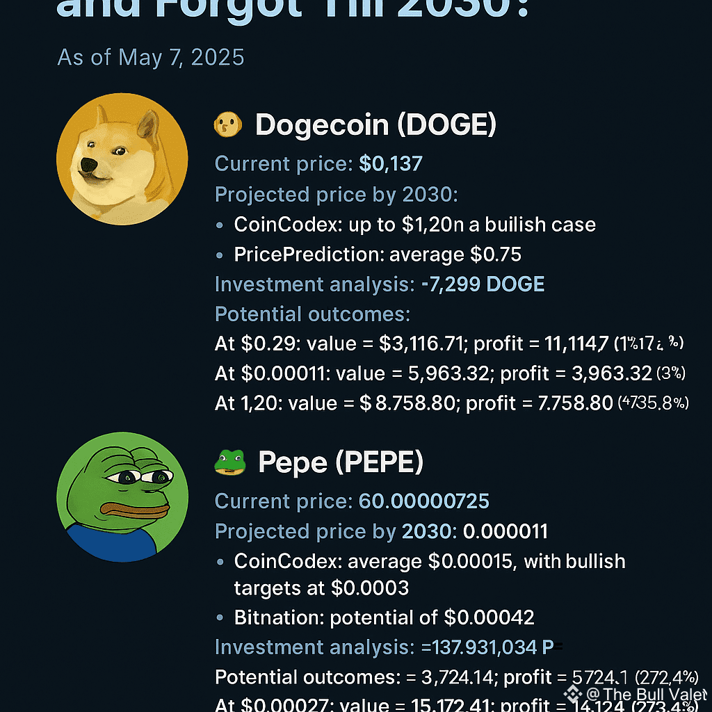 What If You Put $1,000 in $DOGE or $PEPE Today and Forgot Ti | The Bull Valet on Binance Square