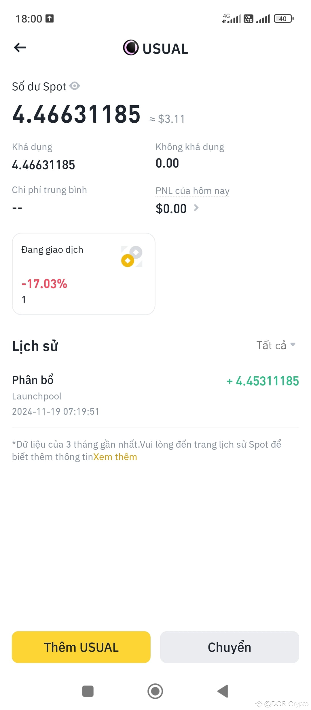 How Many USUAL Launch Pool Hold BNB To Stake Fixed Earnings | DGR ...