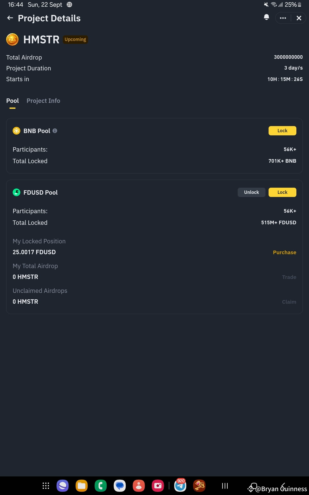 binance launchpool hamster kombat airdrop. locked | Bryan Guinness on ...