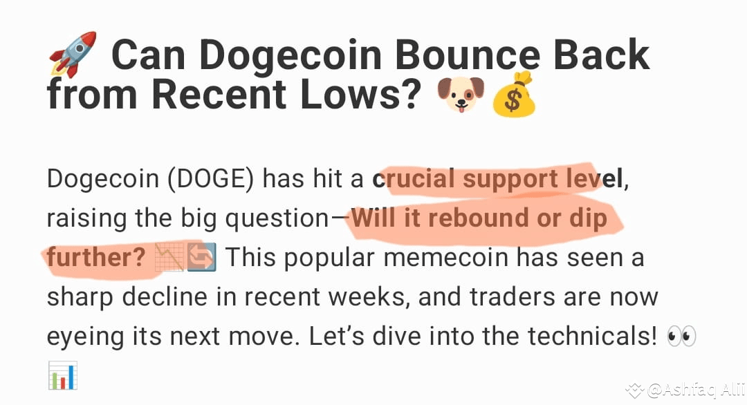 🚀 Can Dogecoin Bounce Back from Recent Lows? 🐶💰 Dogecoin | Ashfaq Alii ...
