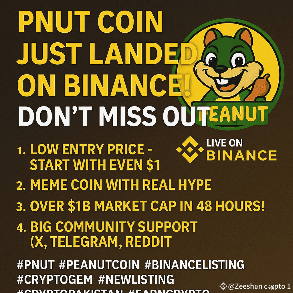 PNUT Coin Just Landed on 🚀🚀Binance! Don’t Miss Out Peanut | Zeeshan ...