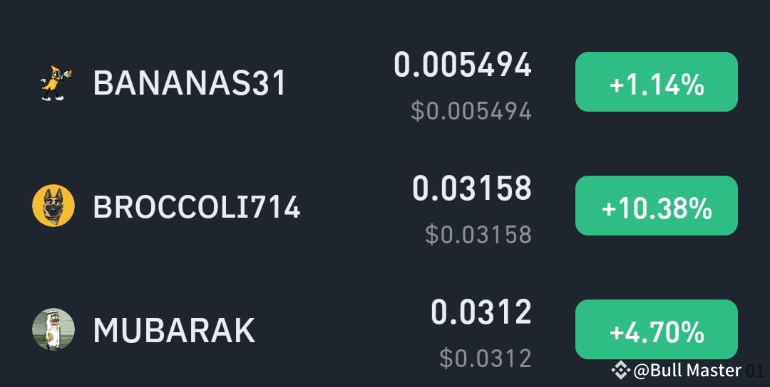 PROFITABLE TRADE PLANS for BANANAS31, BROCCOLI714 & MUBARAK! | Bull Master 01 on Binance Square
