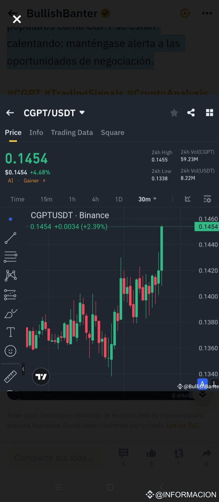 🚨 $CGPT /USDT – BREAKOUT SIGNAL? MOMENTUM IS BUILDING! 🚨 | INFORMACION on Binance Square