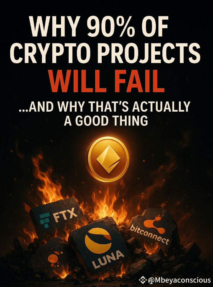 Why 90% of Crypto Projects Will Fail (And Why That’s Actuall | Mbeyaconscious on Binance Square