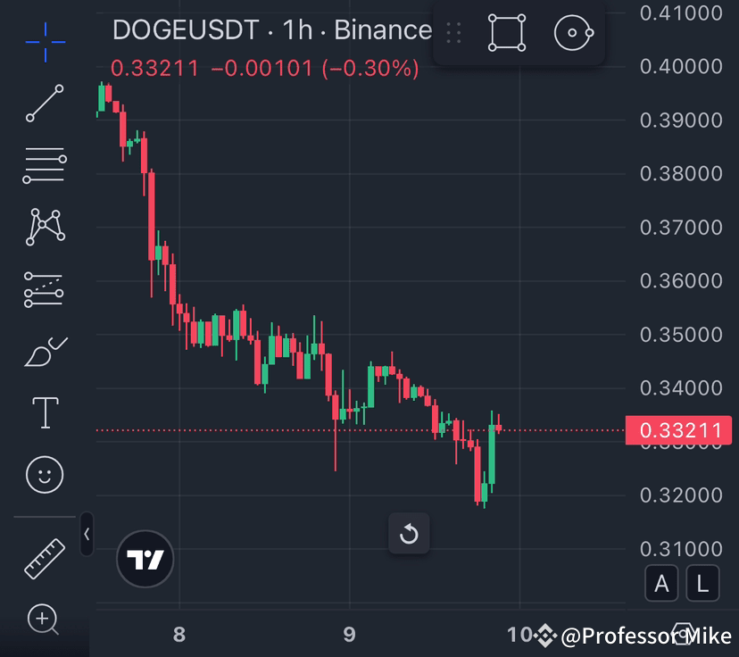 $DOGE /USDT Short Trade Alert!🔥💯 • Entry: $0.3320 • Stop | Professor Mike on Binance Square