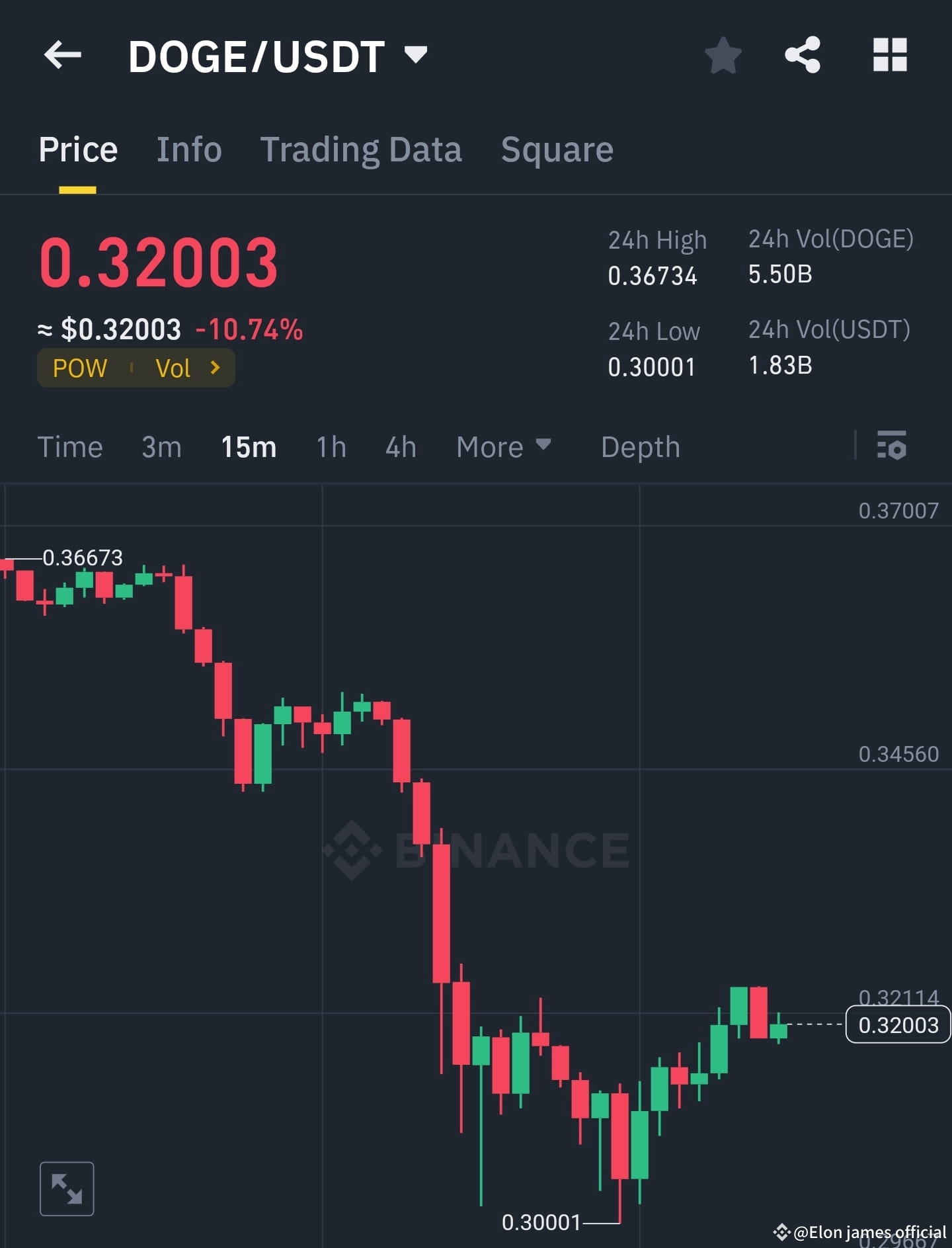 $DOGE Faces a Massive 19% Drop – A Rapid Decline in Value | Elon james ...