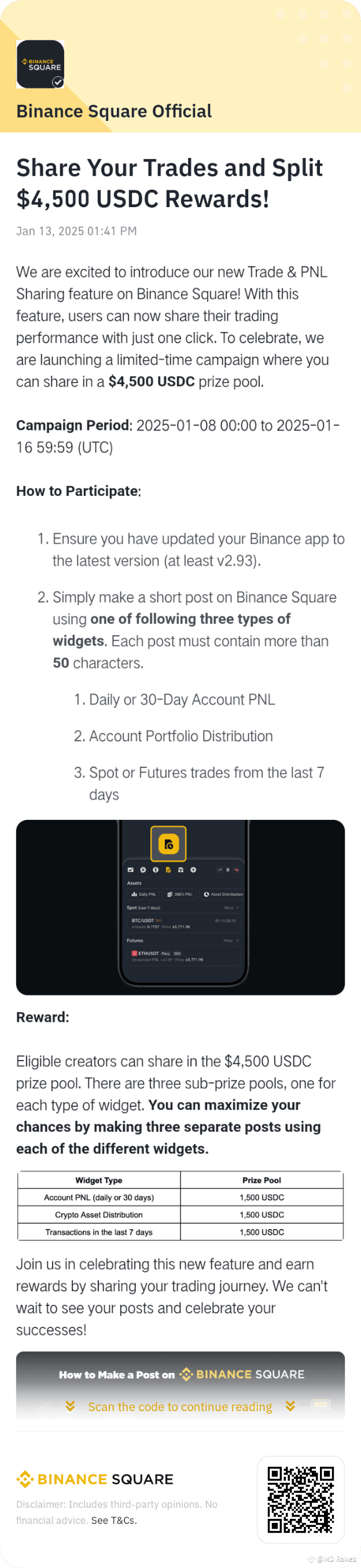 shears your tread and split $USDC $4.500 rewards #BinanceSqu | MD Rakeb ...