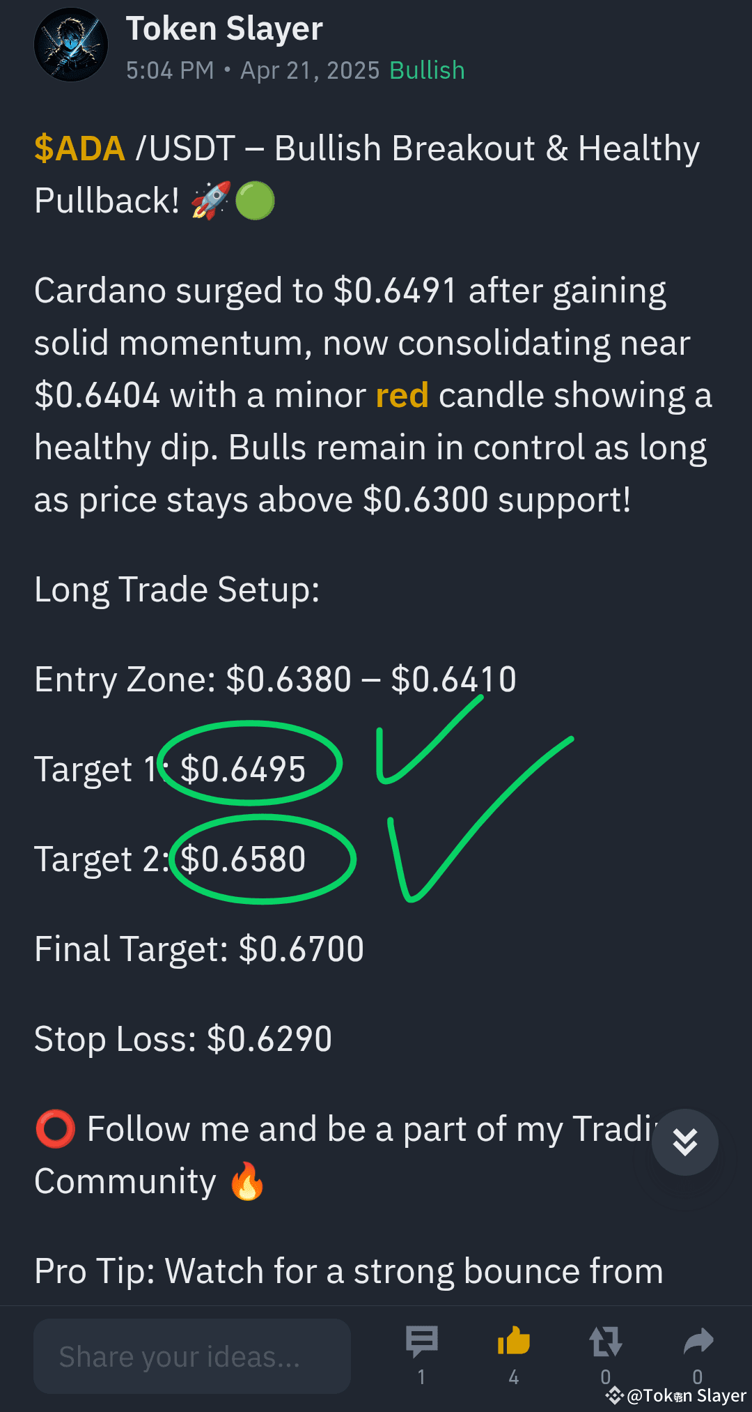 💵$ADA long - Signal provided few hours before from now hav | Token ...