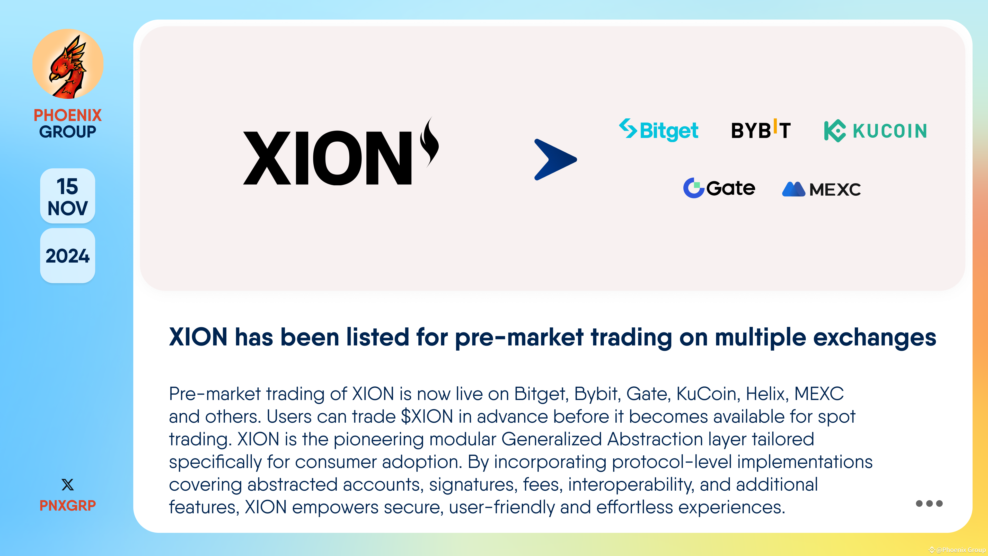 XION has been listed for pre-market trading on multiple exch | Phoenix ...