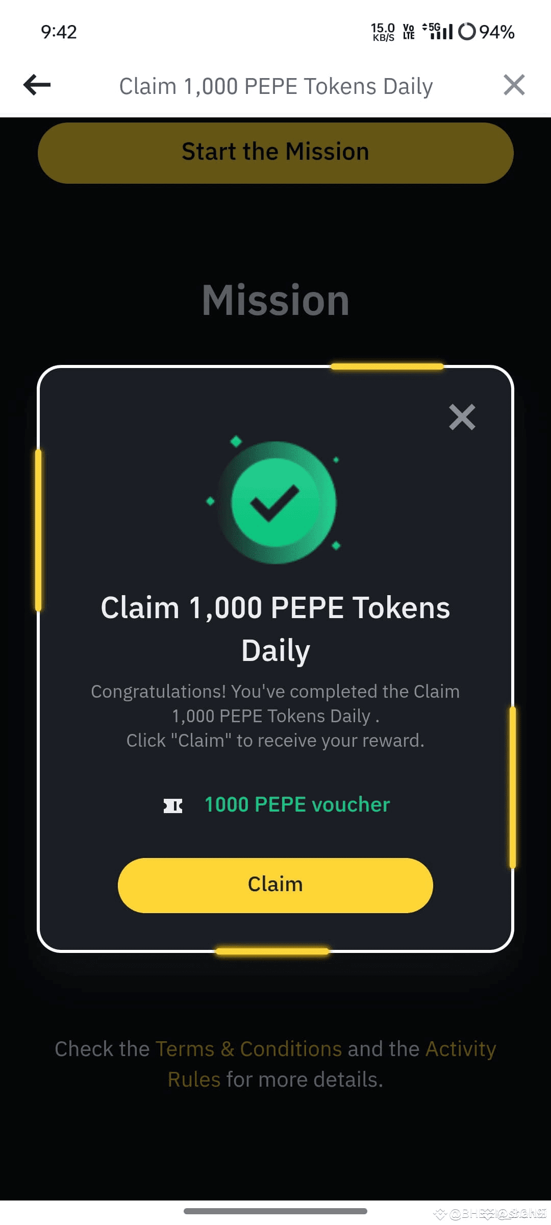 Claim 1,000 PEPE Tokens Daily Simply Log in everyday to earn | shah9i on Binance Square