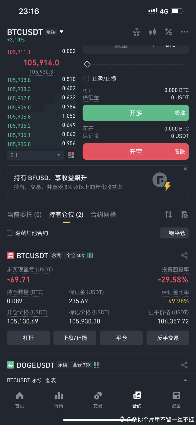 First trade, was too greedy and didn't take the 150 profit ...