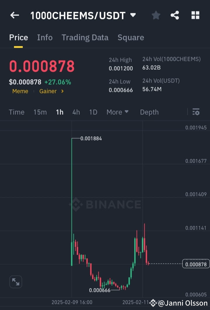 🐶$1000CHEEMS 1000CHEEMS/USDT - MEME COIN VOLATILITY! 🚀 | Janni Olsson on Binance Square