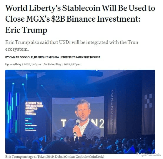 🤵 Eric Trump announced that the USD1 stablecoin from World | InvestCoin ...