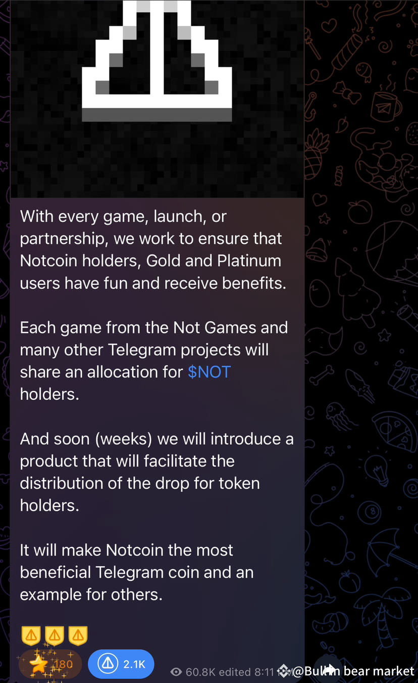 $NOT Bullish news came from Notcoin team Telegram games a | Bull in bear market on Binance Square