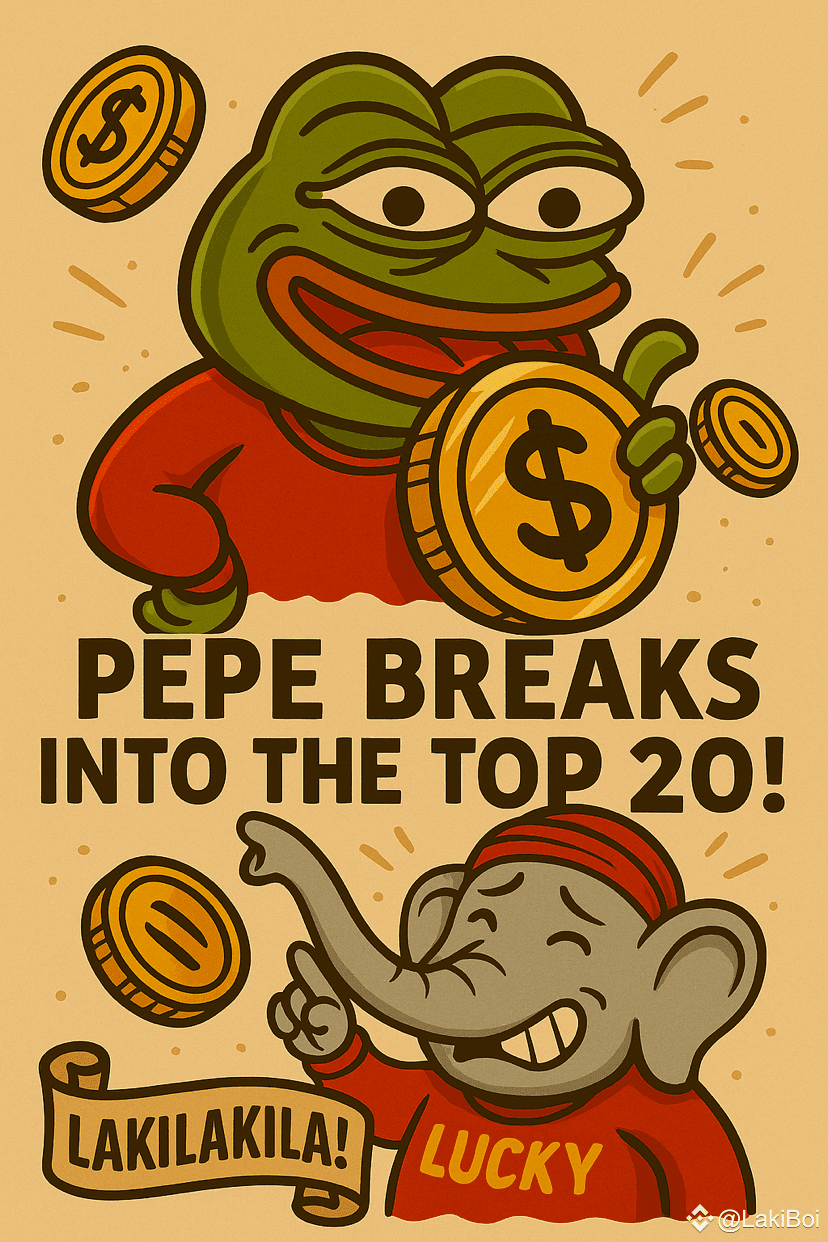 #PEPE‏ Just Hopped Into the Top 20! Can It Meme Its Way Eve | LakiBoi ...
