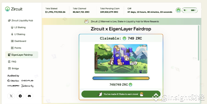 Zircuit airdrop is free, as long as you have more than 3 Eig | Insight ...
