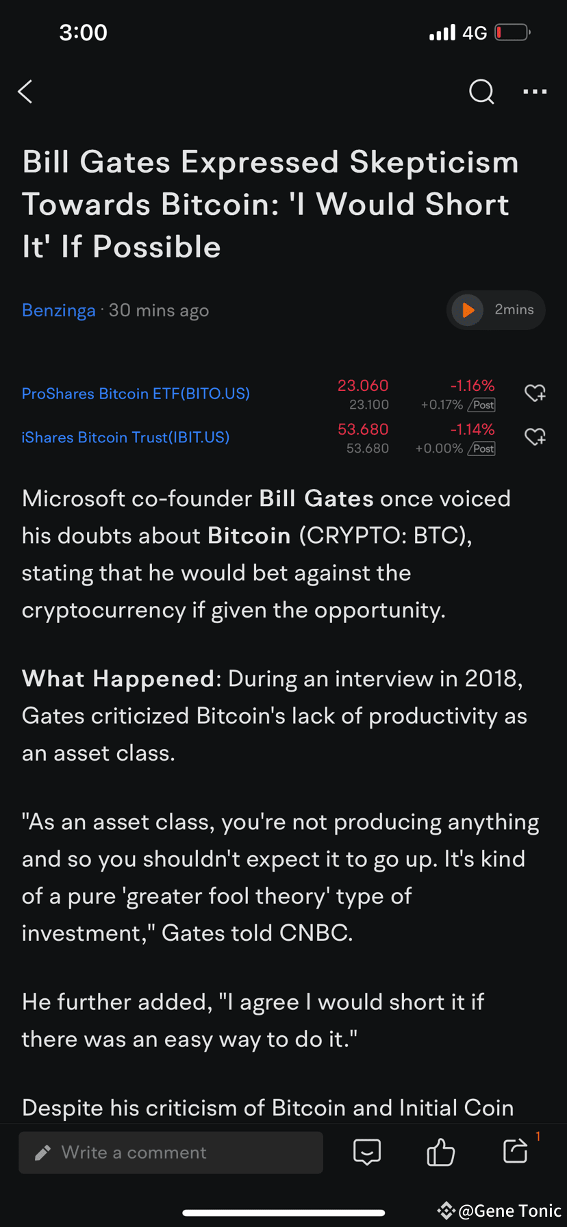 $BTC Bill gates again | Gene Tonic on Binance Square