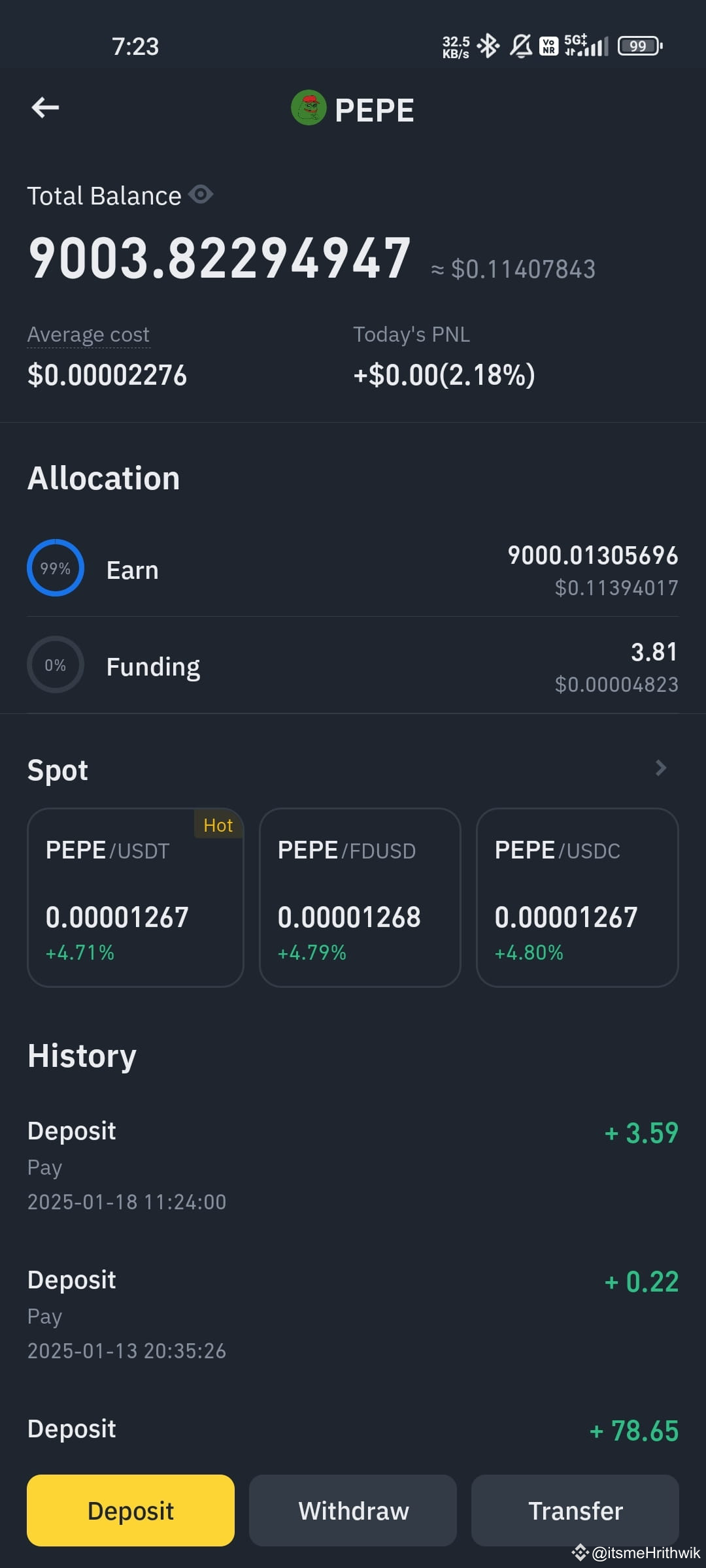 $BTC 9000 PEPE voucher 😍🤑🤗 | itsmeHrithwik on Binance Square