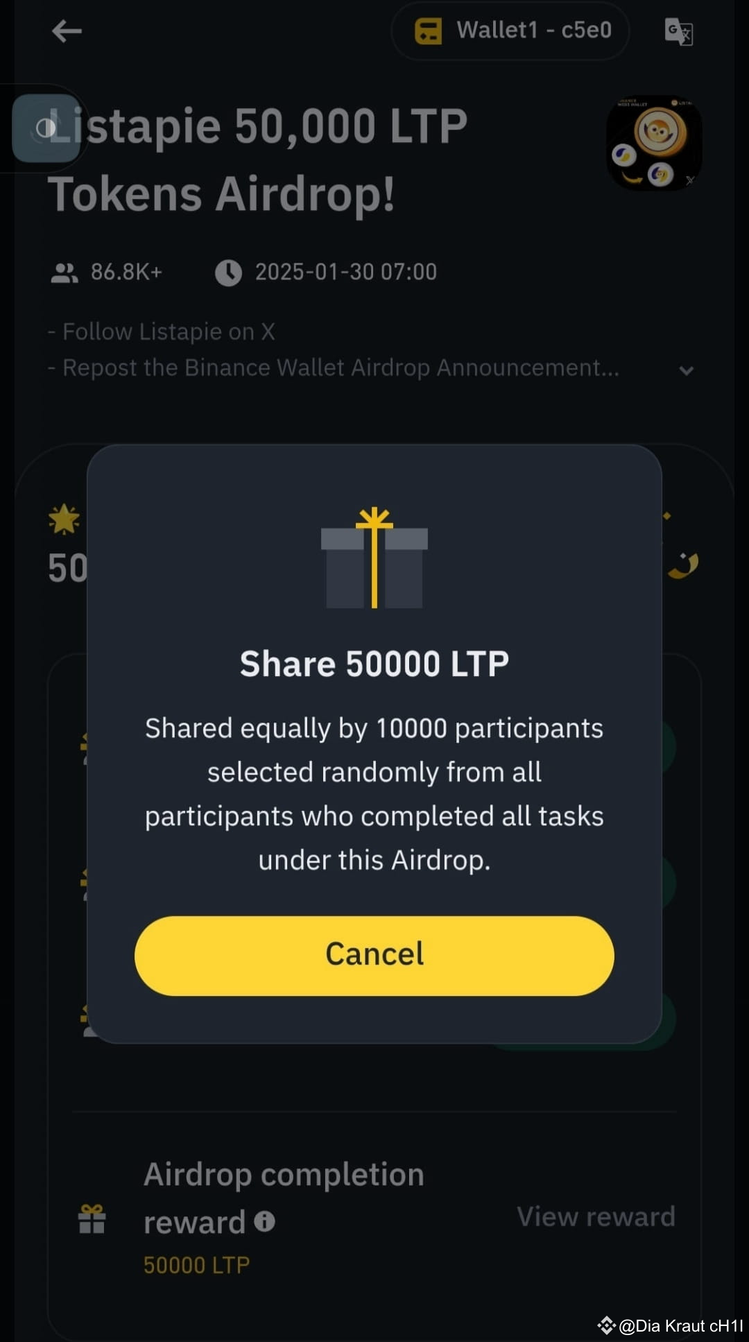 New Binance airdrop, complete the tasks of x (Twitter), and | Dia Kraut cH1I on Binance Square