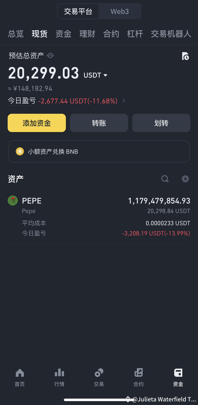$PEPE hold or cut loss #加密市场回调 $ | Julieta Waterfield TfFi on Binance ...