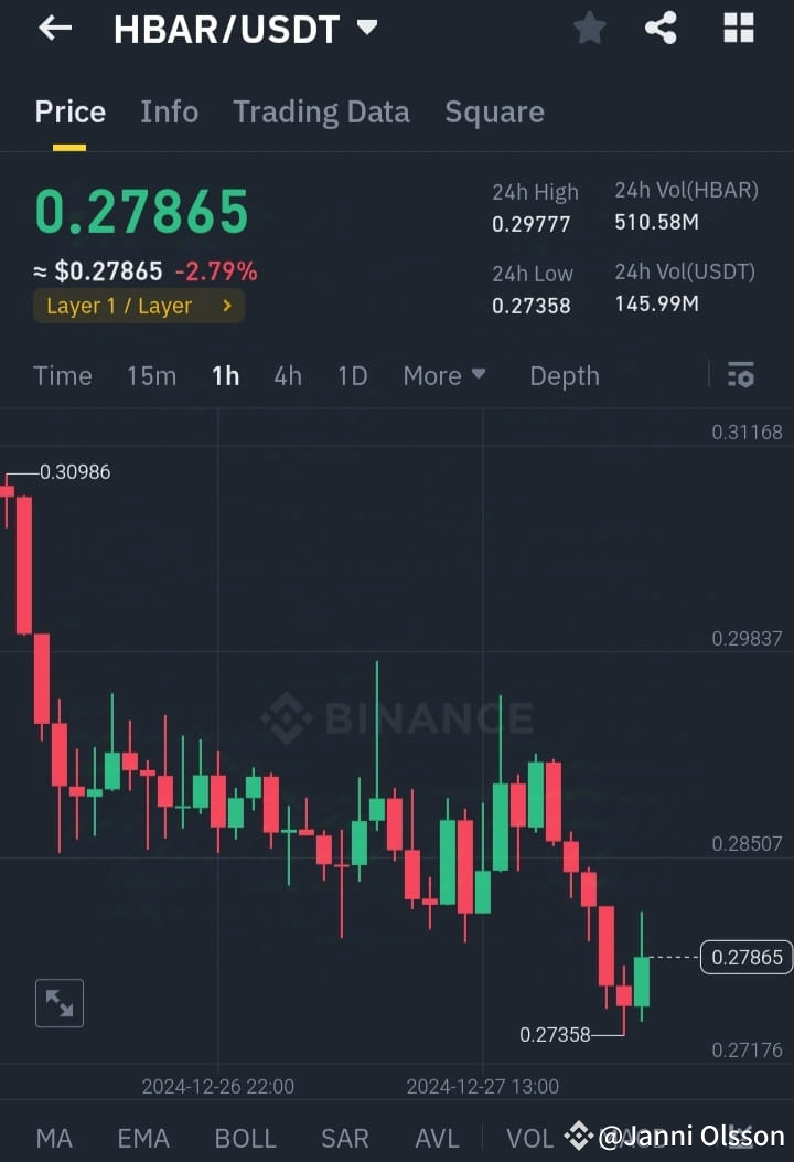 📉 $HBAR HBAR/USDT Update: Navigating the Market Pullback | Janni Olsson on Binance Square