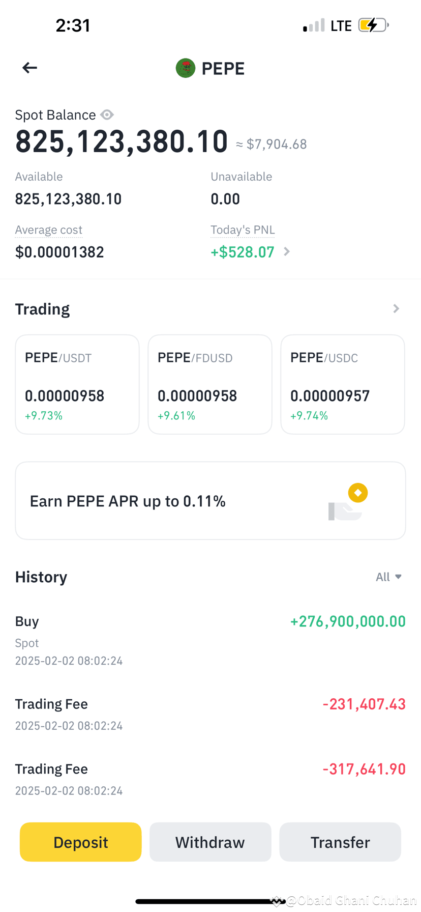 i bought $PEPE at 1382 and it's keep going down should i hol | Obaid ...
