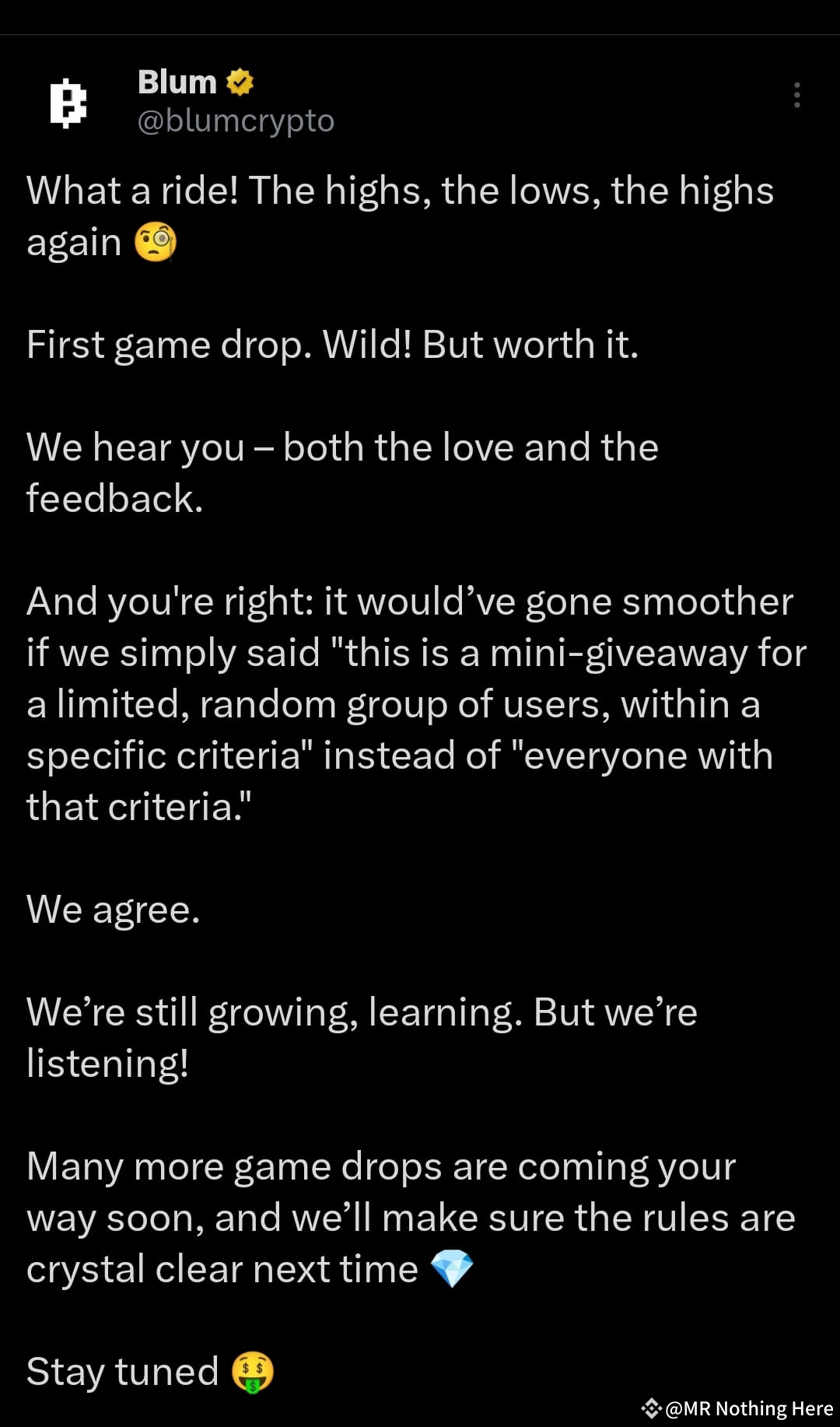 Blum POST | MR Nothing Here on Binance Square