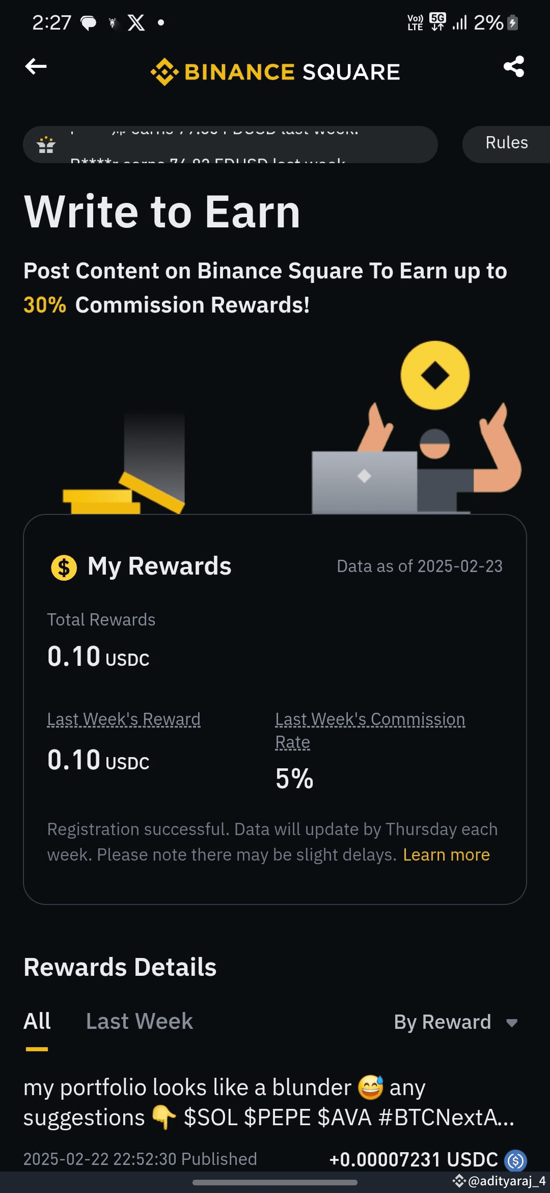 👻THANKS BINANCE FOR MOTIVATION EARNED $0.10 FROM #Write | adityaraj_4 ...