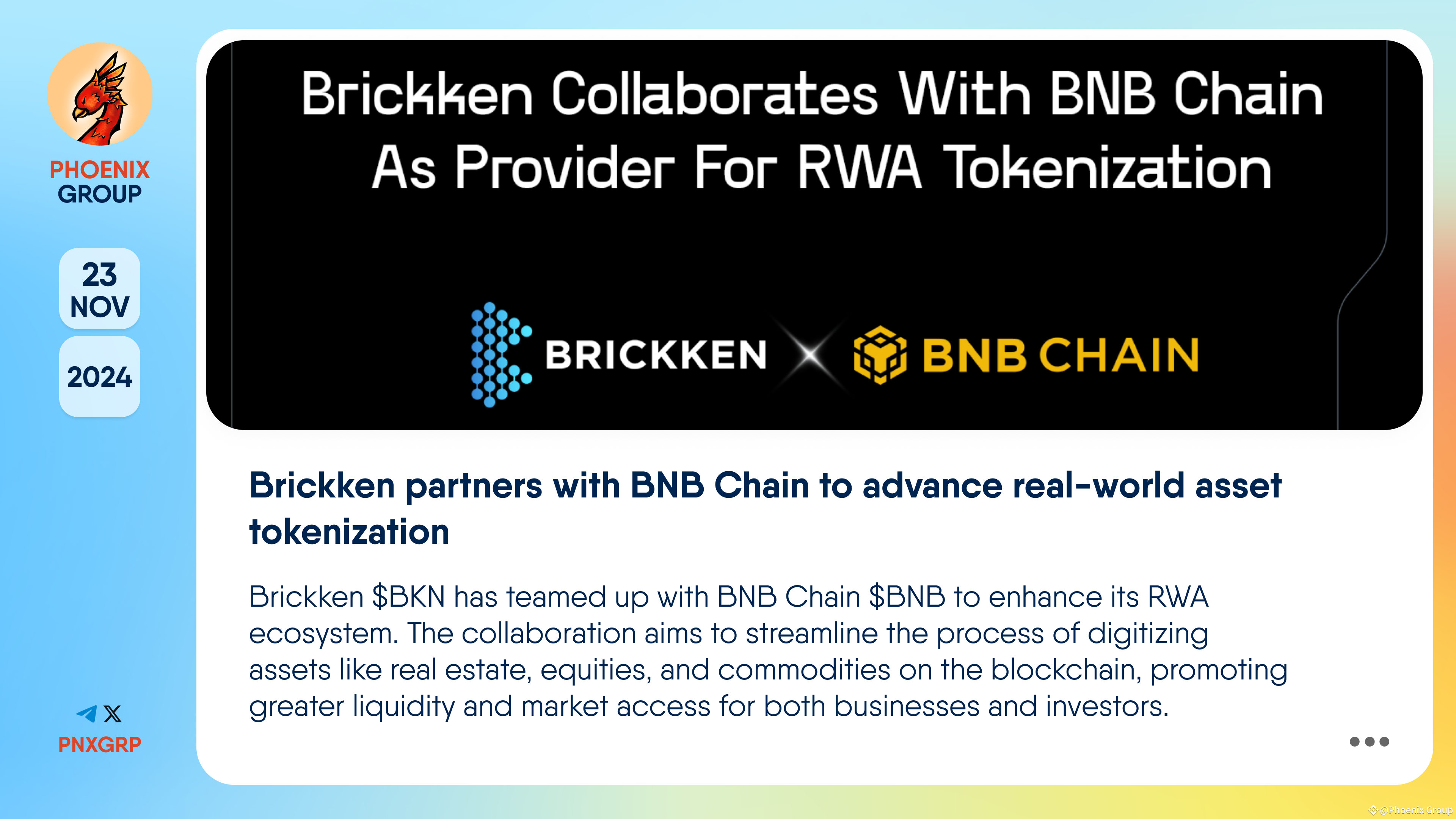 Brickken partners with BNB Chain to advance real-world asset | Phoenix ...