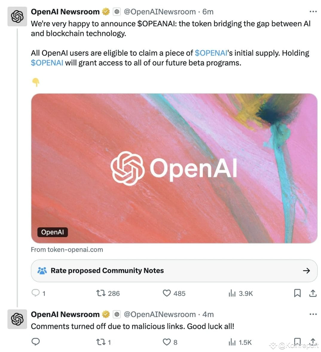 OpenAI X Account Becomes Latest Victim of Crypto Fraud | Koinreport on ...