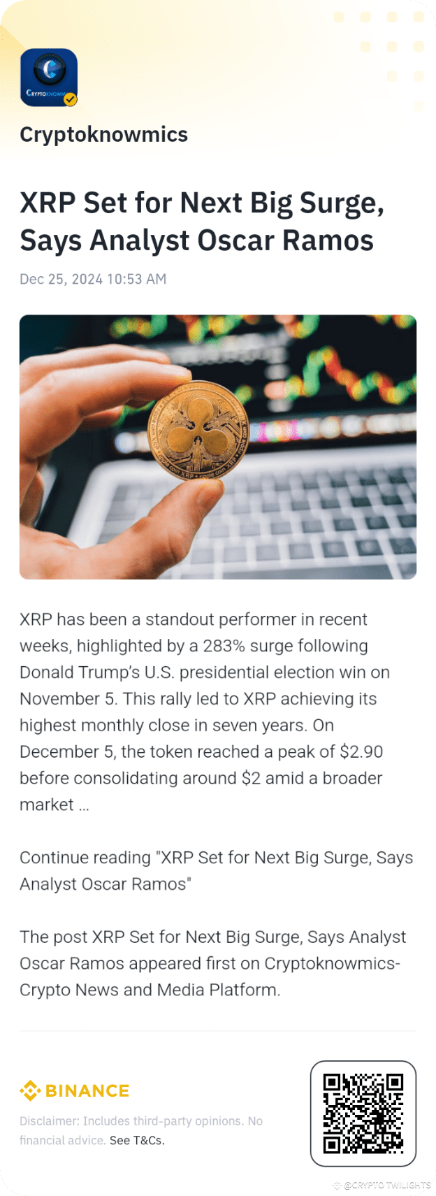 ANÁLISIS DE LAS MONEDAS XRP USDT EN LA SITUACIÓN ACTUAL 🔥🔥 | CRYPTO TWILIGHTS en Binance Square