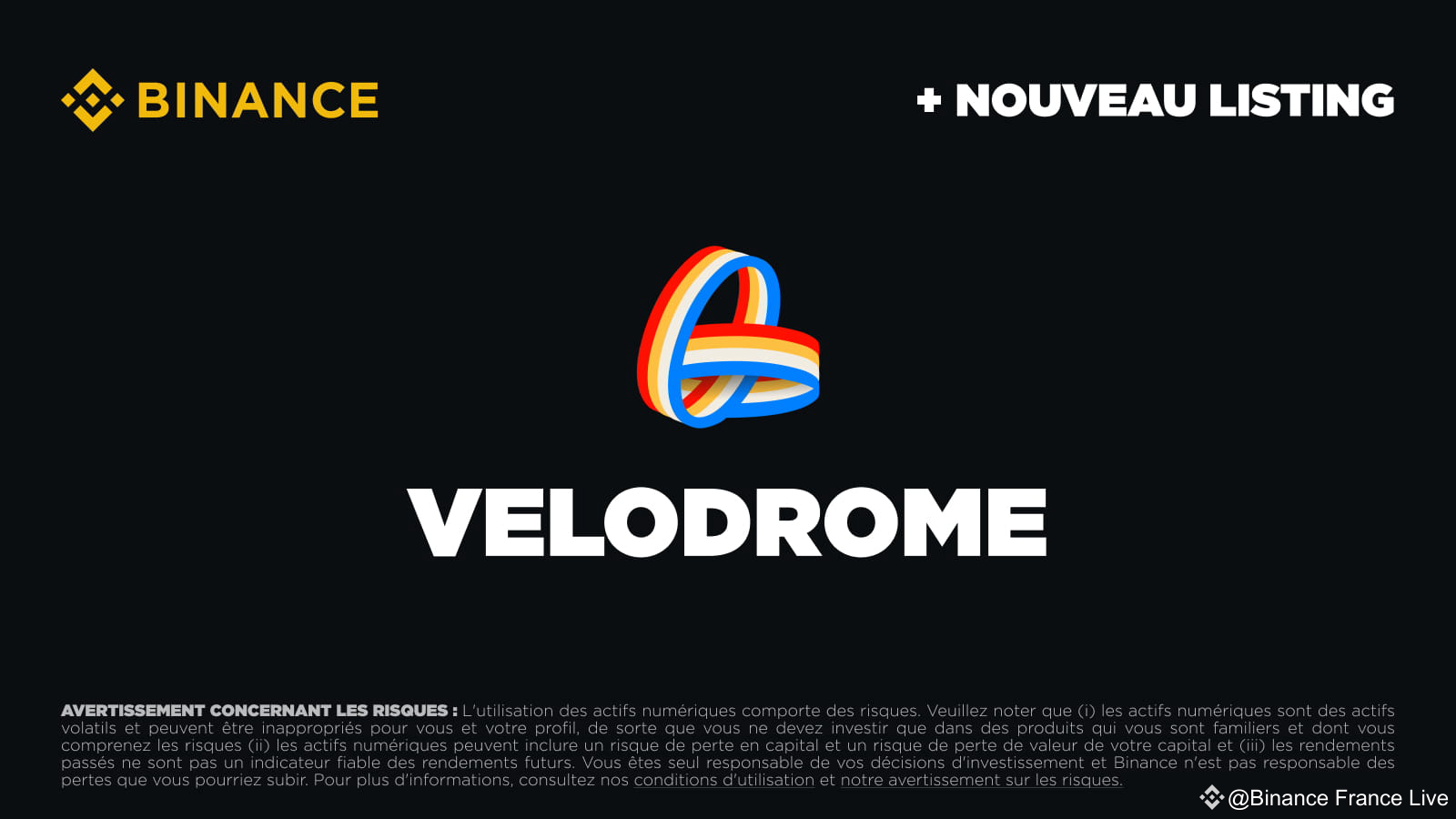 #Binance lists Velodrome Finance's $VELODROME with the Finan | Binance ...
