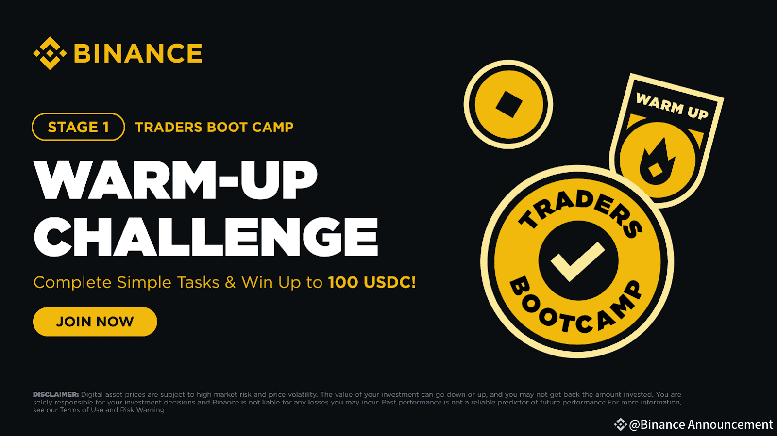 Binance Traders Boot Camp Stage 1: Complete Simple Tasks and Win up to 100 USDC in Rewards ...