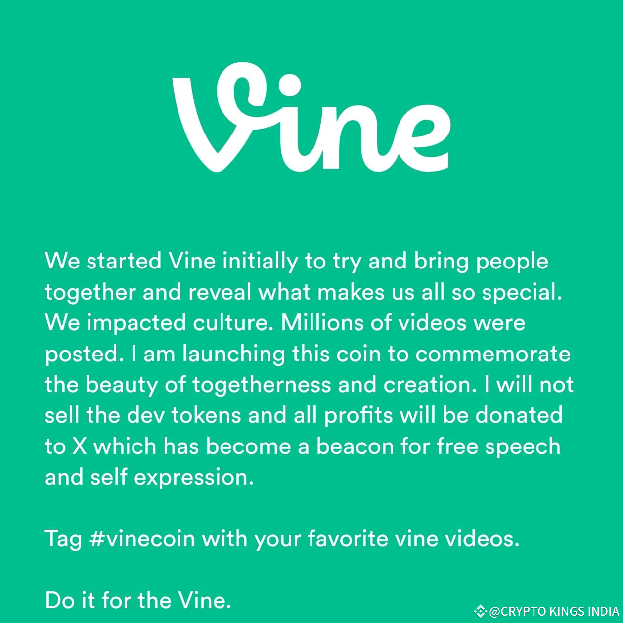 $VINE 0.70 to 1$ SOON 🚀🚀🚀🚀🚀🚀 1B market cap soon 🚀 | CRYPTO KINGS INDIA ...