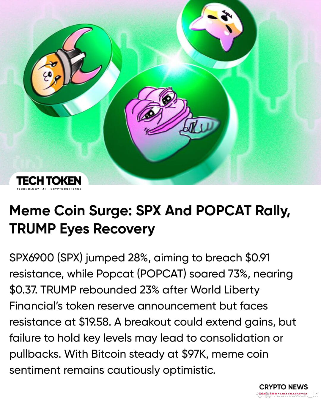 🚀 Can meme coins sustain their rally? Market momentum will | Techtoken ...