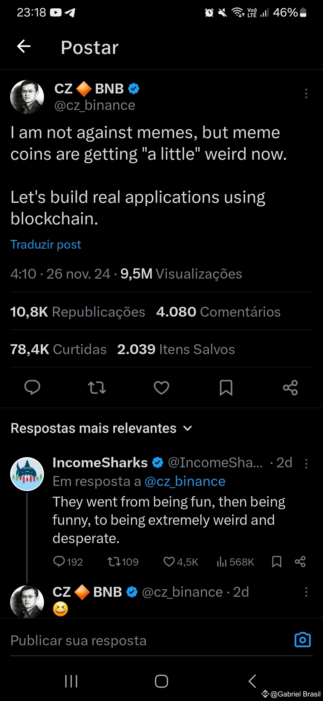 $ACT URGENT!!! 🔥🔥🔥🔥This meme is going to fly!!! CZ said | Gabriel ...