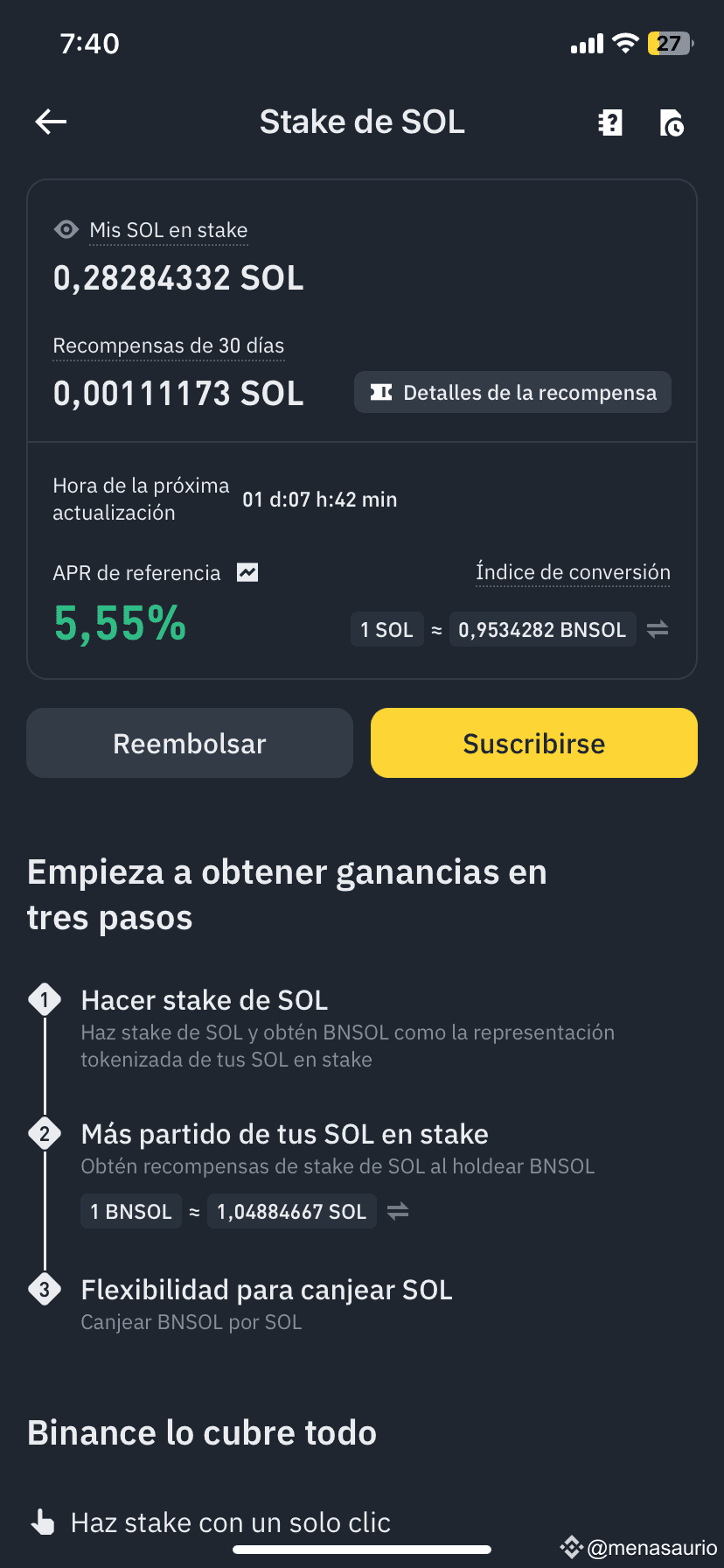 The only thing that bothers me about Binance is that when | menasaurio ...