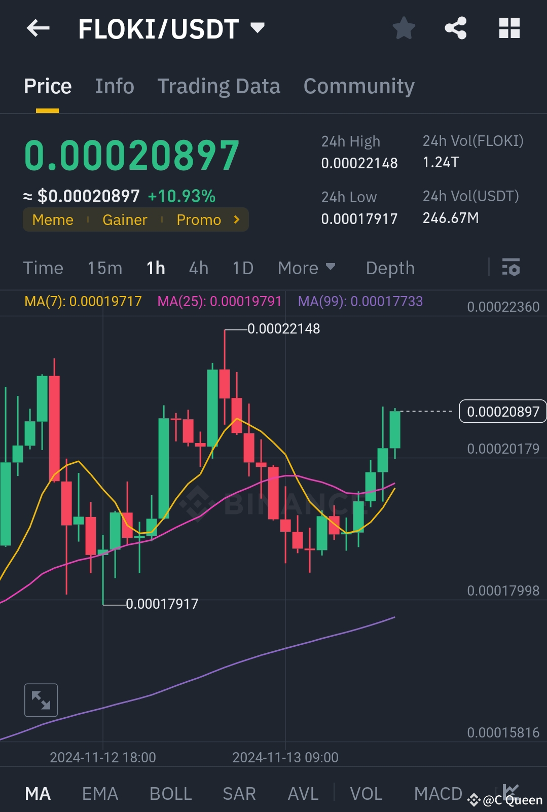 🚀 $FLOKI /USDT Surges by 10.93%! Is More Momentum Ahead? 🚀 | C Queen on Binance Square